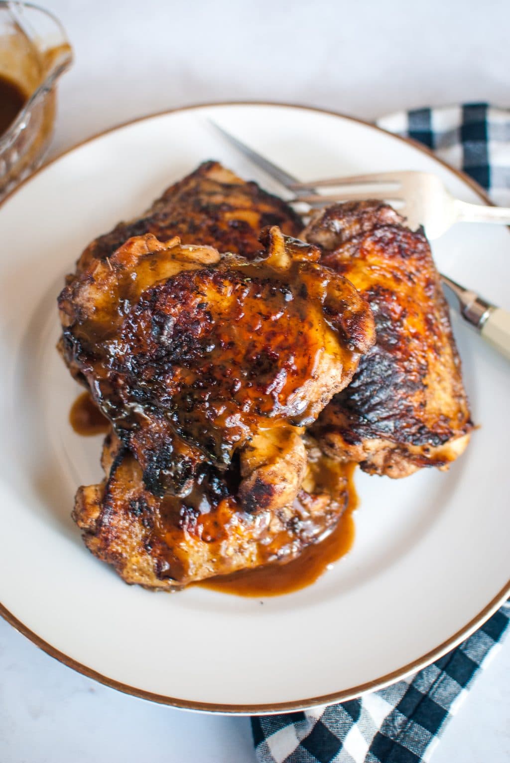 Balsamic Chicken Thighs with Honey Balsamic Glaze - Sweetpea Lifestyle