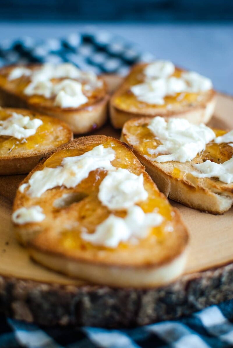 Goat Cheese Toast with Pepper Jelly - Sweetpea Lifestyle