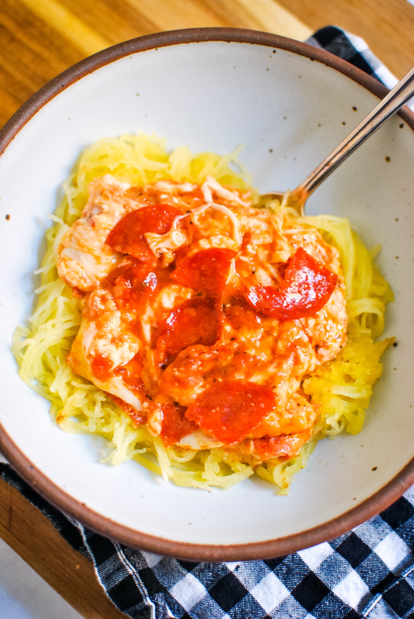 Keto Pizza Dip Spaghetti Squash - Sweetpea Lifestyle