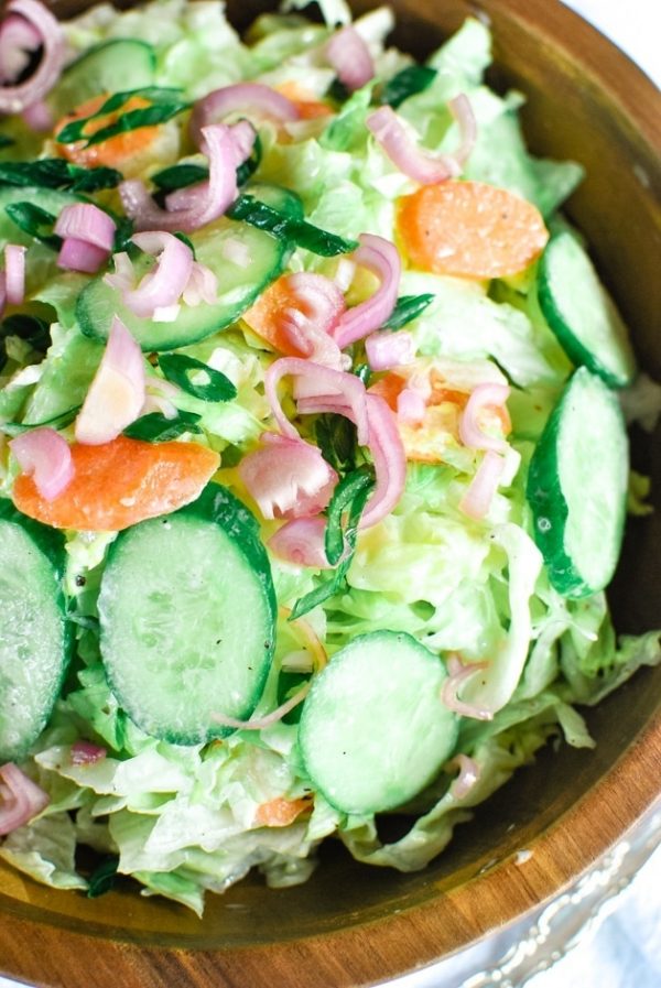 Chopped Iceberg Salad with Garlic Lemon Dressing | Sweetpea Lifestyle