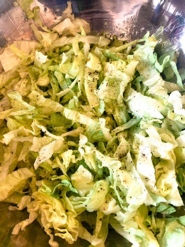 Chopped Iceberg Salad with Garlic Lemon Dressing | Sweetpea Lifestyle