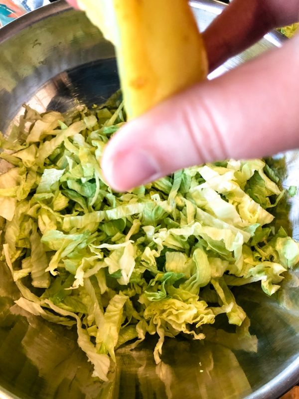 Chopped Iceberg Salad with Garlic Lemon Dressing | Sweetpea Lifestyle