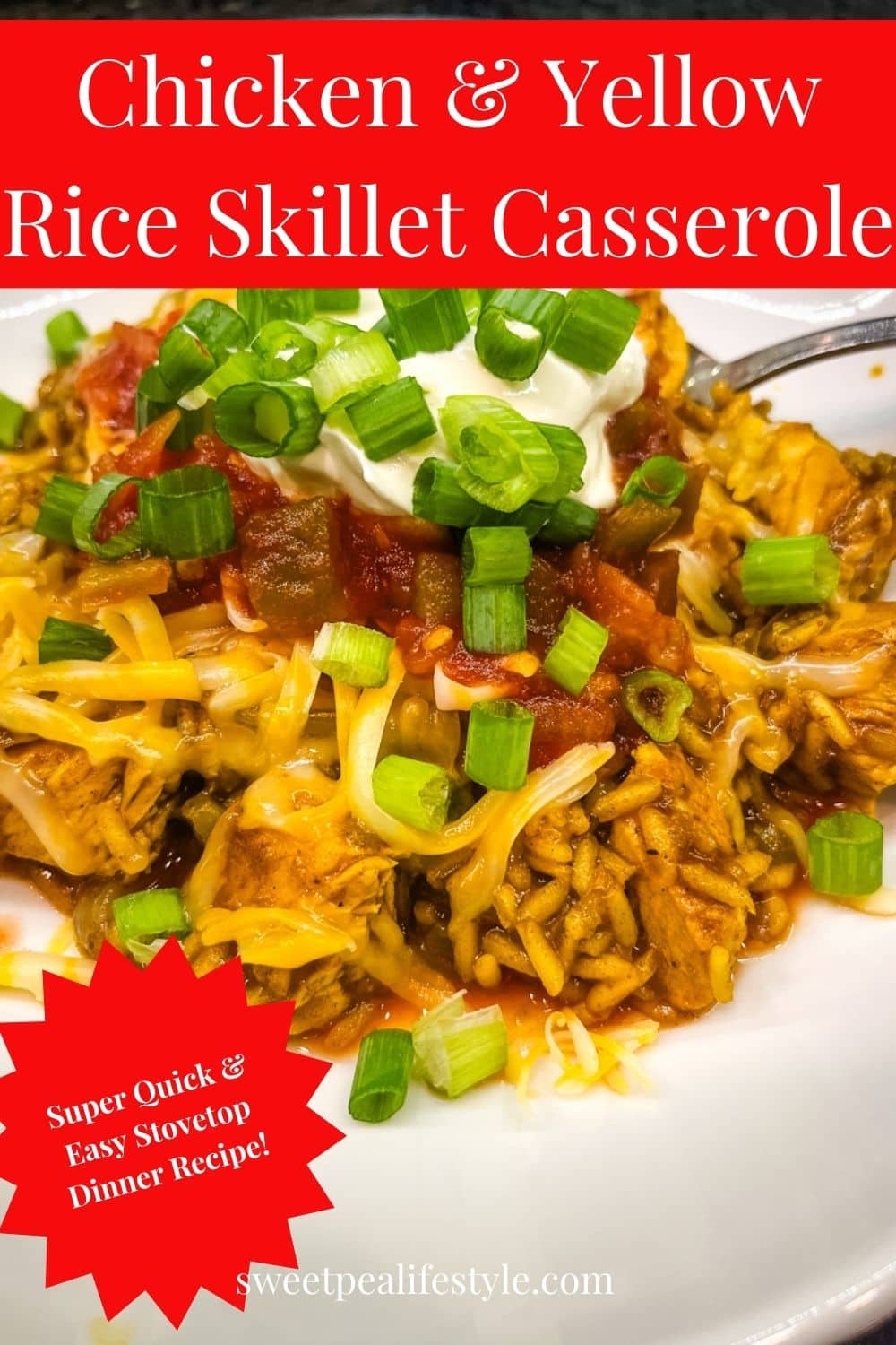 Easy Chicken with Yellow Rice Skillet Casserole - Sweetpea Lifestyle